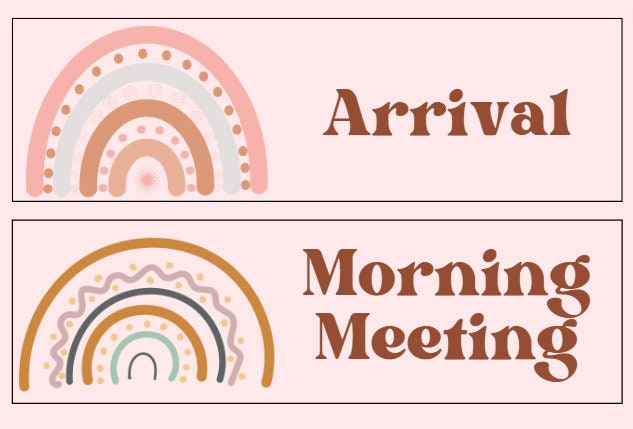 NEUTRAL RETRO RAINBOW Schedule Cards - Etsy