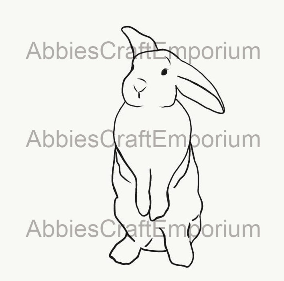 Standing Rabbit Outline SVG & PNG Instant Download File Cricut - Etsy