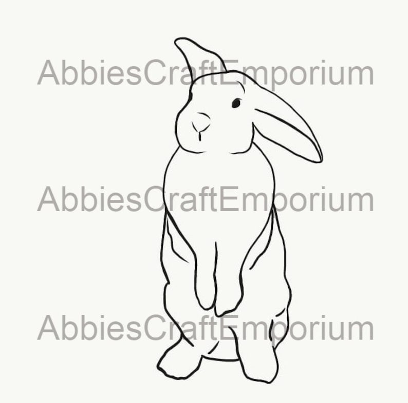 Standing Rabbit Outline SVG & PNG Instant Download File Cricut - Etsy