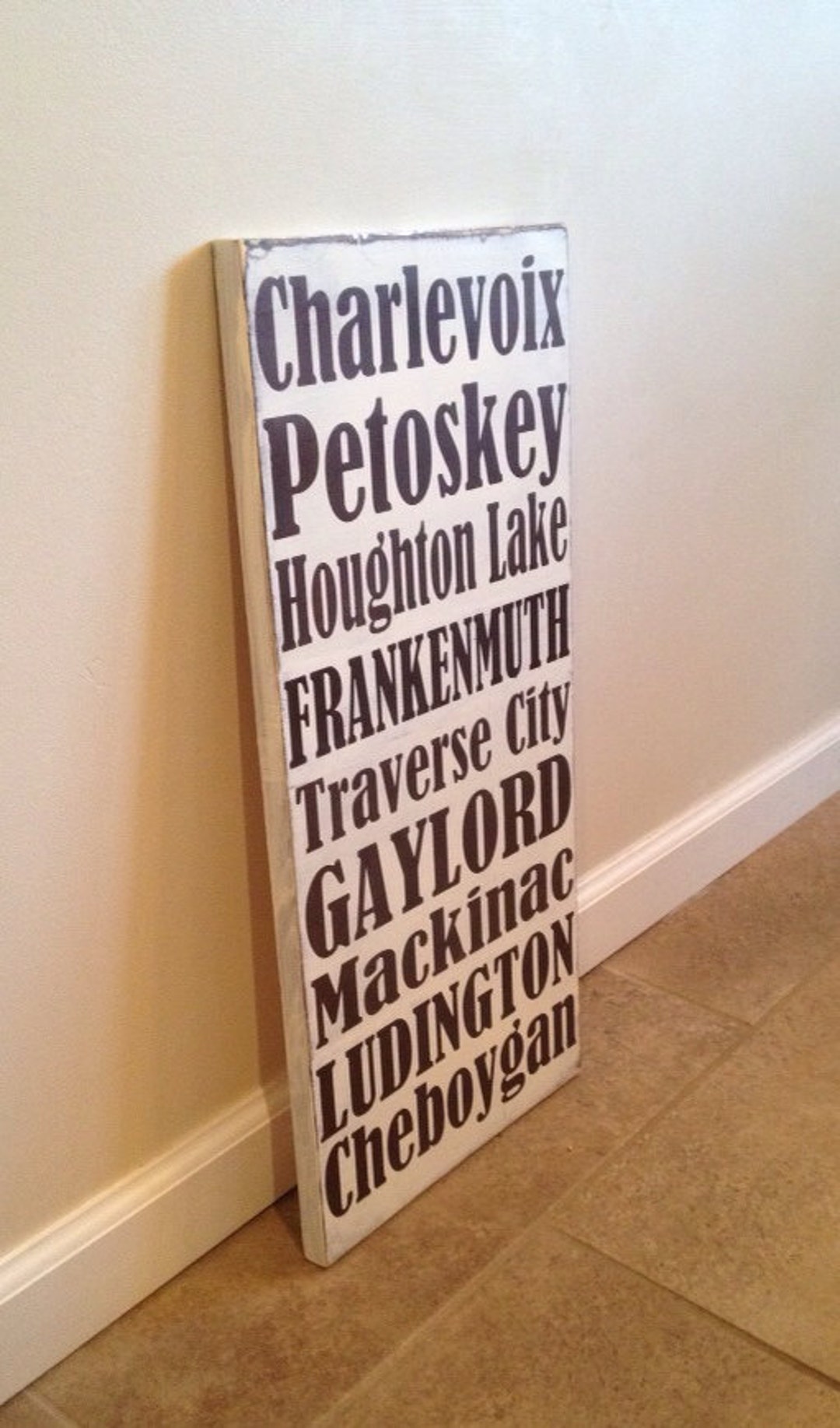 Michigan Upnorth Cities Sign - Wood Wall Art - Etsy