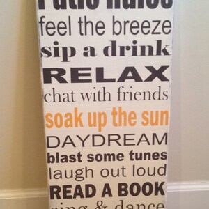 Patio Rules Sign - Wood Wall Art - Etsy