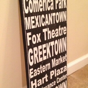 Detroit Landmarks Sign - Wood Wall Art - Etsy