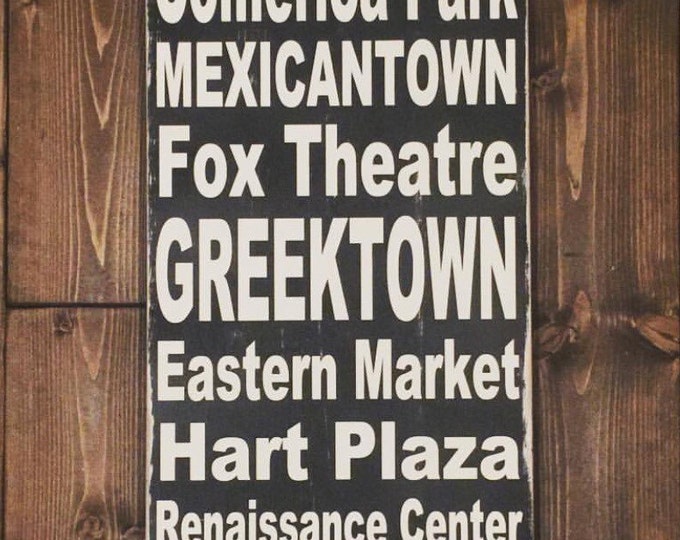 Detroit Landmarks Sign Wood Wall Art - Etsy