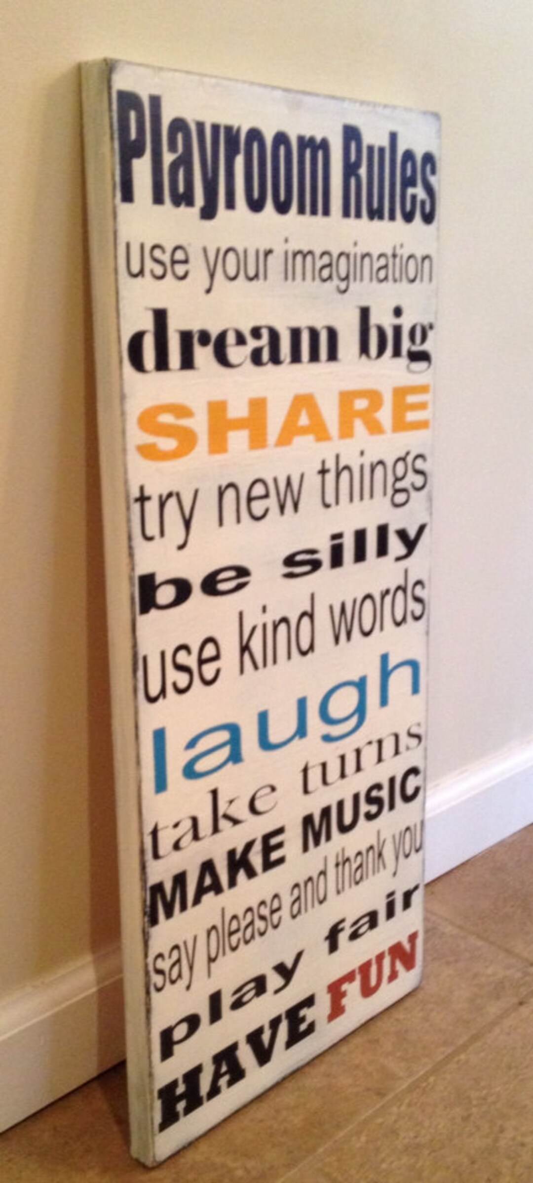 Playroom Rules Sign - Wood Wall Art - Etsy