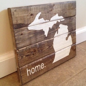 Michigan Home Sign - Wood Wall Art - Etsy