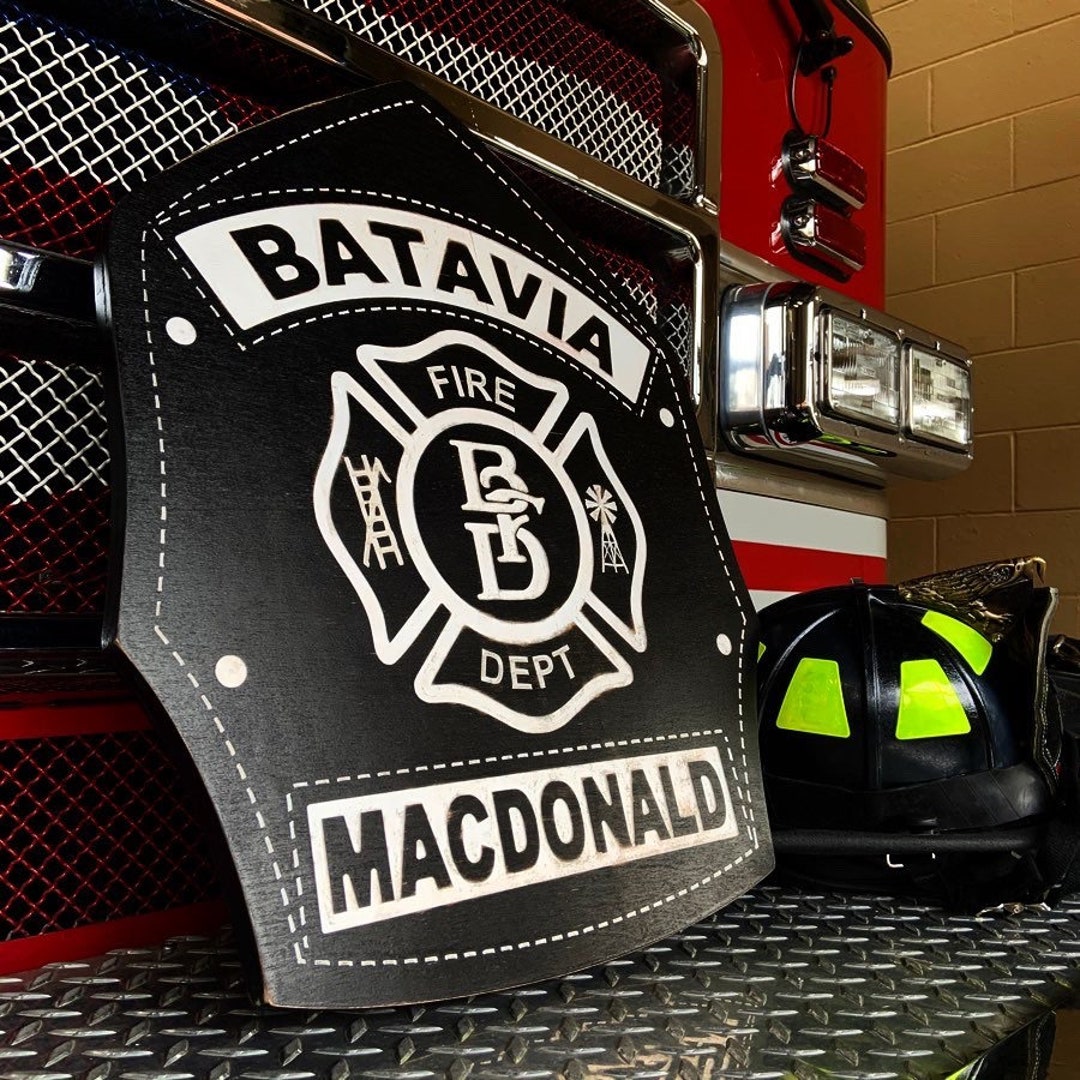 Fire Department Helmet Shield Wood Plaque - Firefighter Gift ...