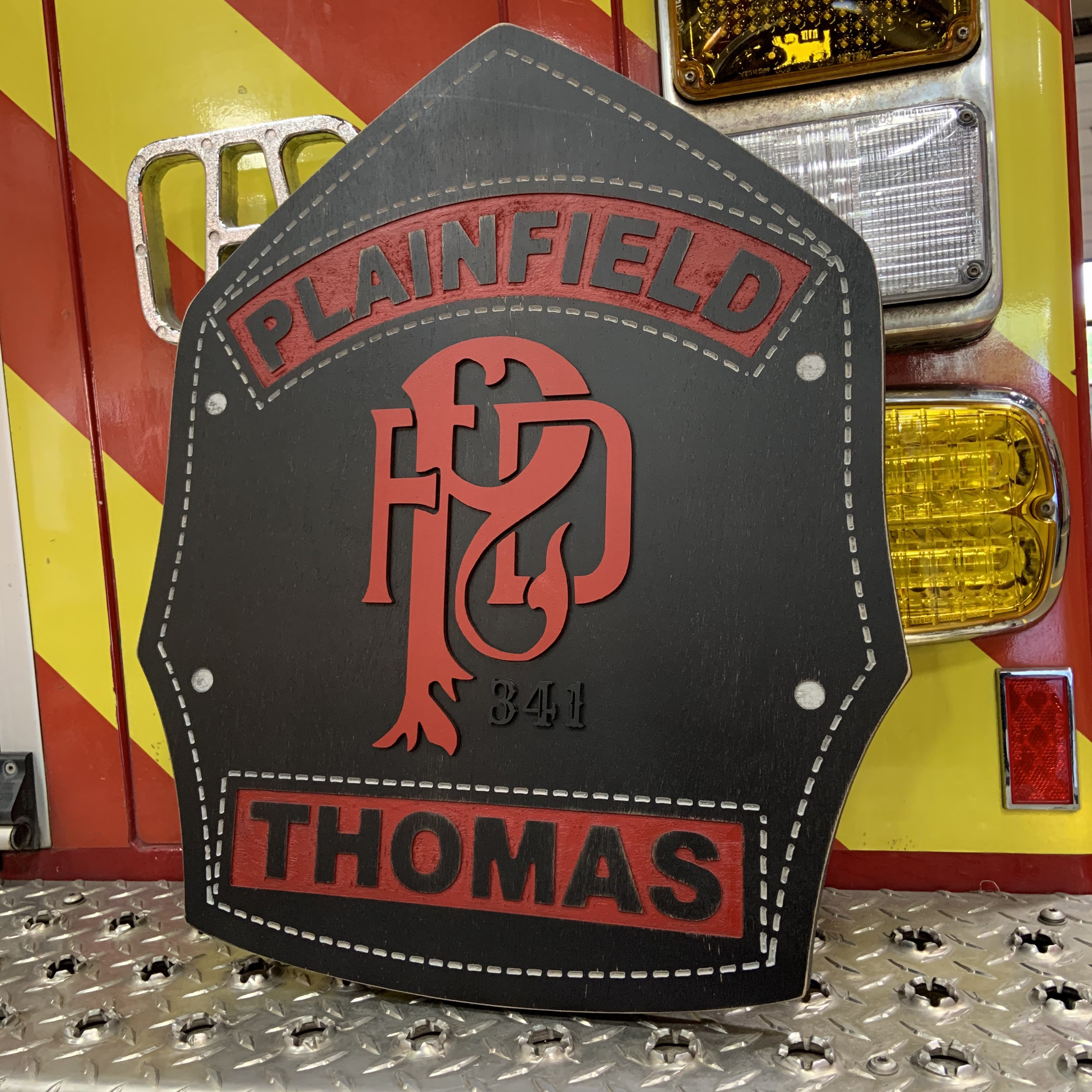 Fire Department Helmet Shield Wood Plaque - Firefighter Gift ...