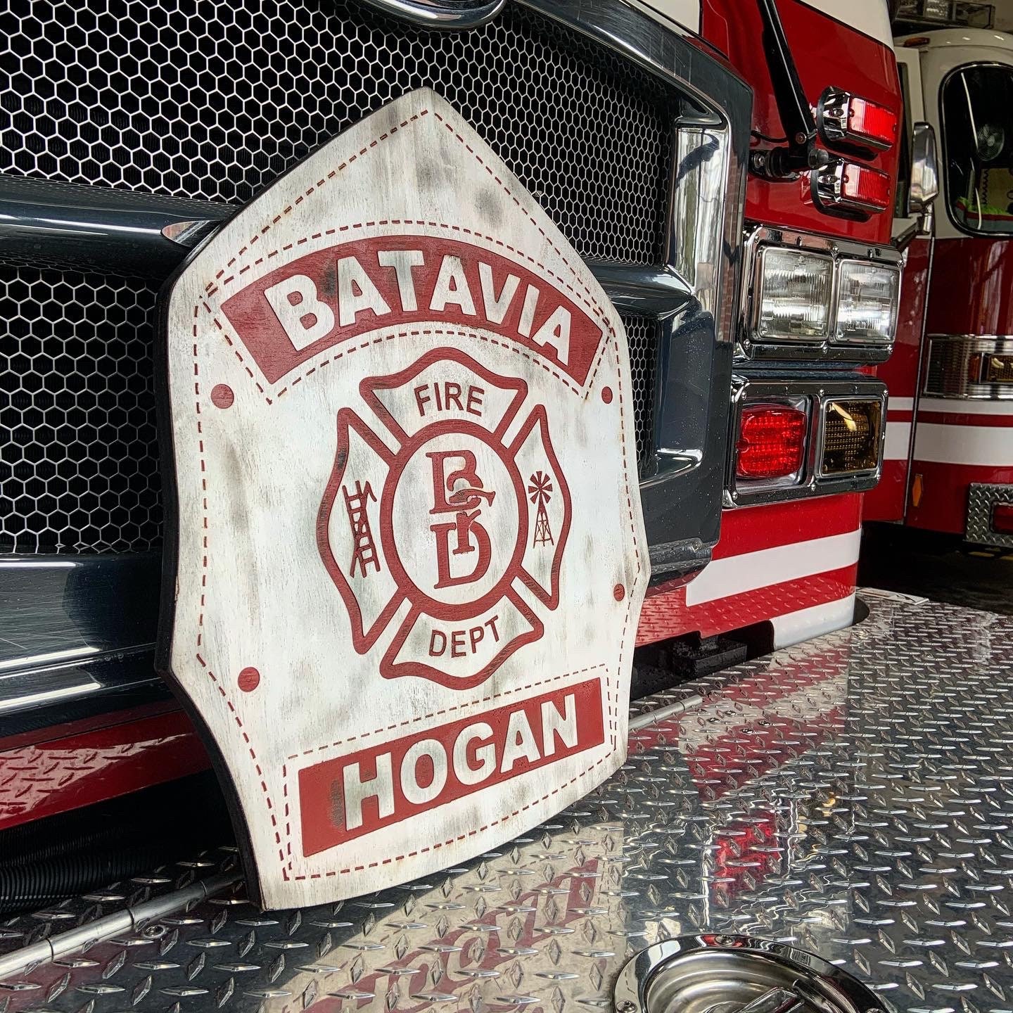 Fire Department Helmet Shield Wood Plaque - Firefighter Gift ...