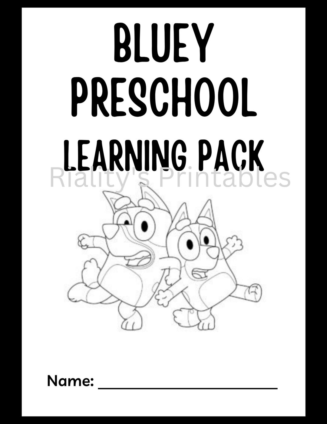 18 Page Bluey Preschool Learning Booklet - Etsy