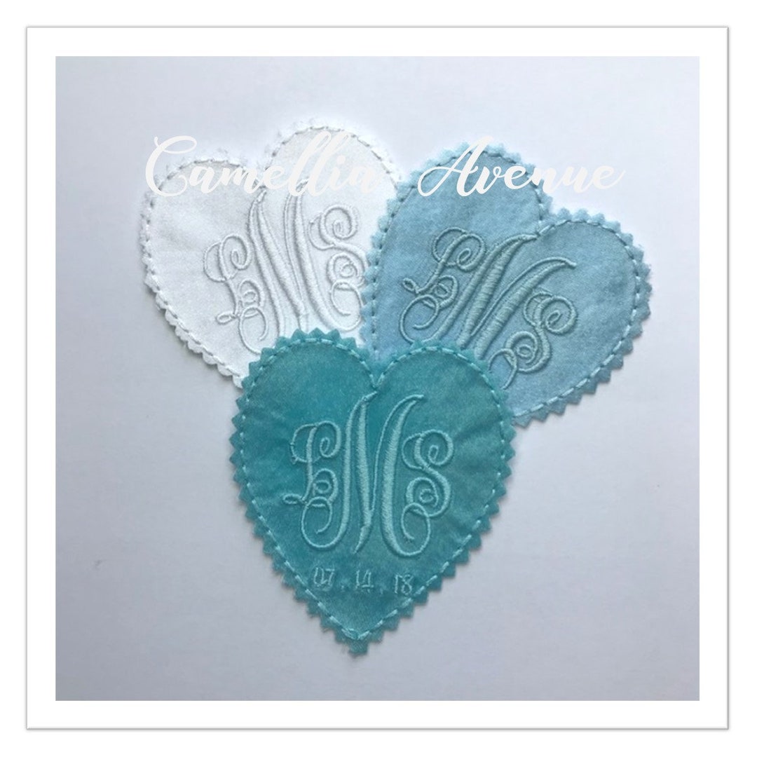 EMBROIDERY Wedding Dress Satin Label Dress Patch Something Blue Gift ...