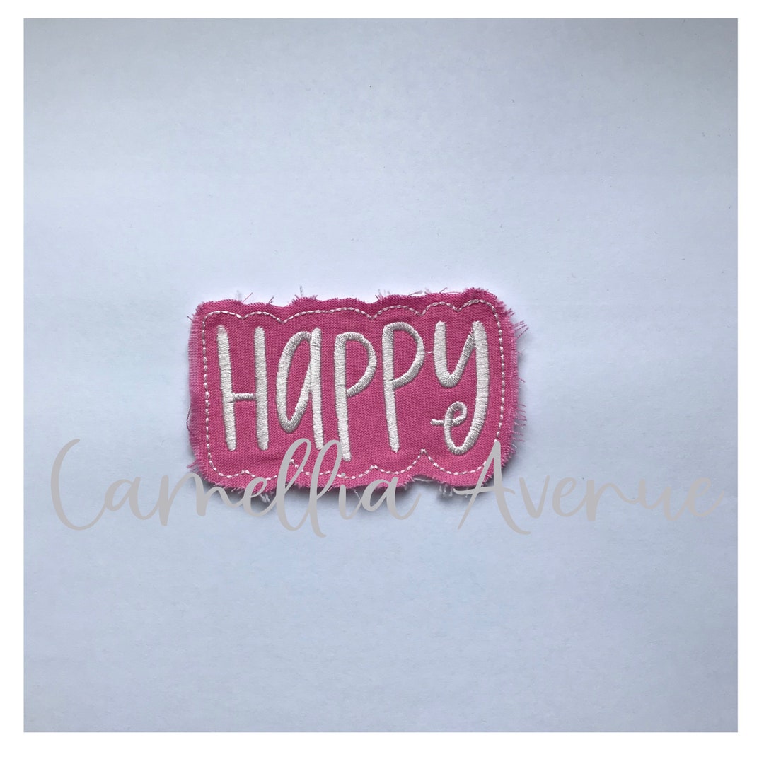 EMBROIDERY Hat Patch HAPPY Patch gift Patch Wedding Favor Custom Patch ...