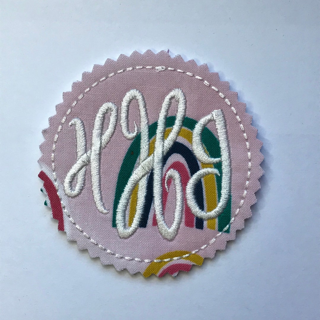 EMBROIDERY Hat Patch Raggy Circle Monogram Hat Patch Gift Patch Wedding Favor Custom Patch - Etsy