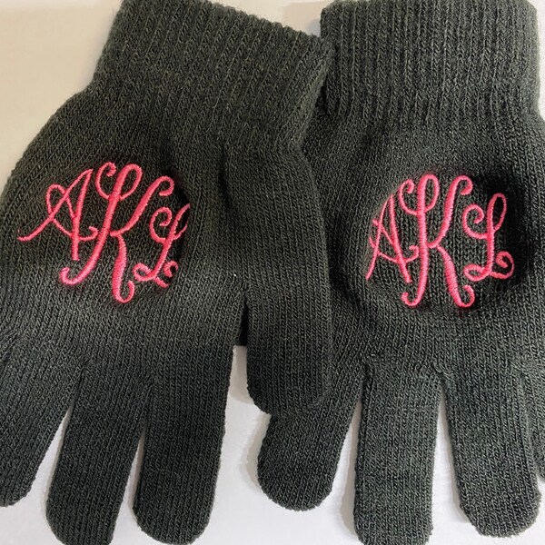 Monogram Gloves - Etsy