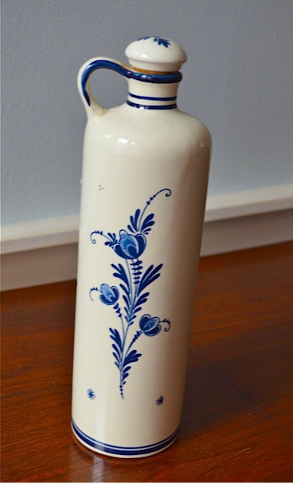 Vintage One Owner DELFT Blue JUG or DECANTER With Cork Stopper - Etsy