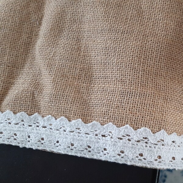 Burlap and Lace Tablecloth - Etsy