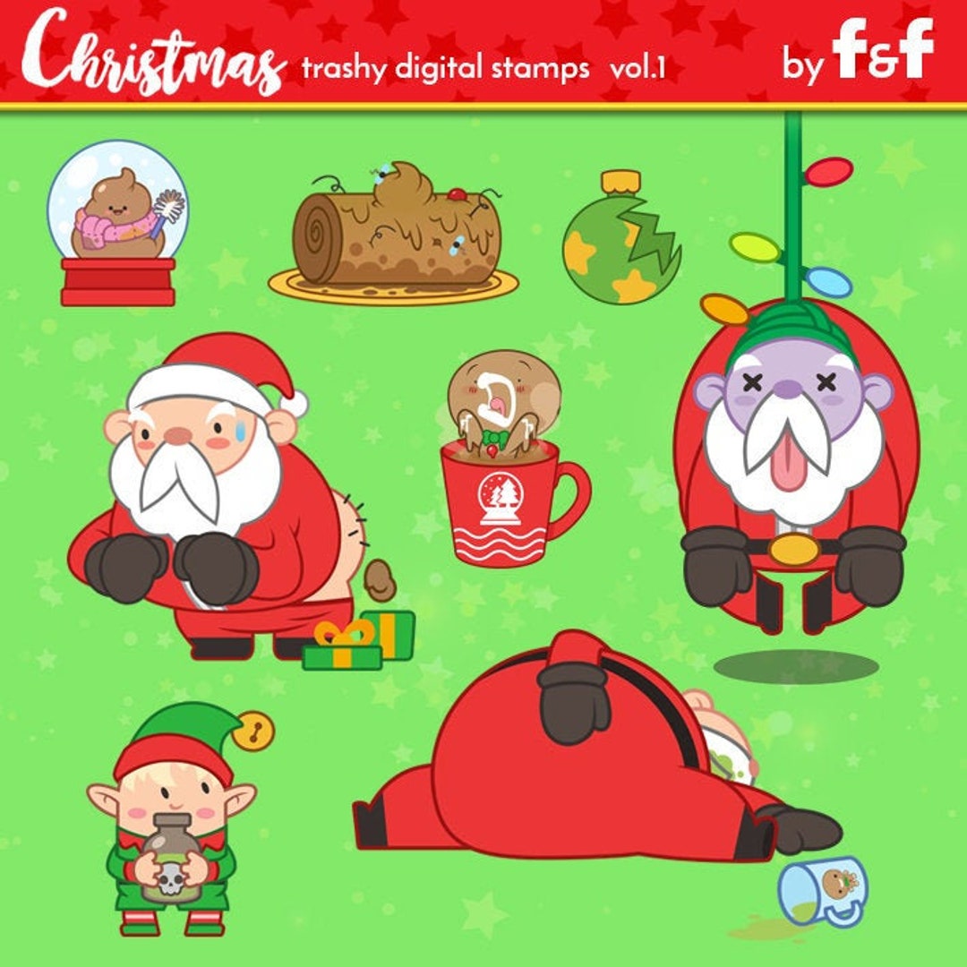Trashy Christmas Stamps Vol. - Etsy