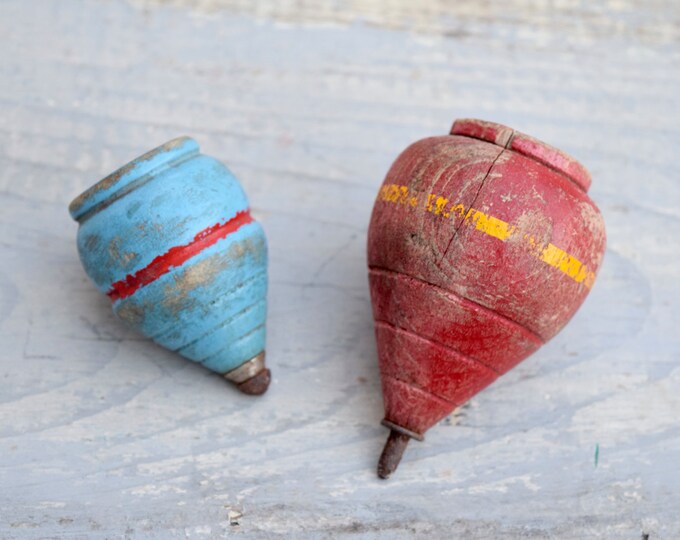 Wooden Spinning Tops, Red Spinning Top, Blue Spinning Top, Striped Tops ...