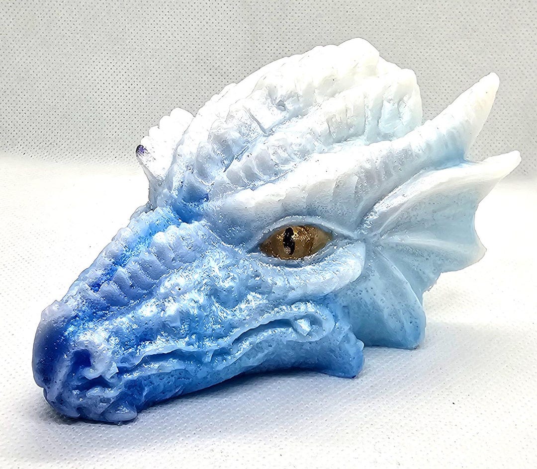 Dragon Head Resin Art Model Blue and White - Etsy