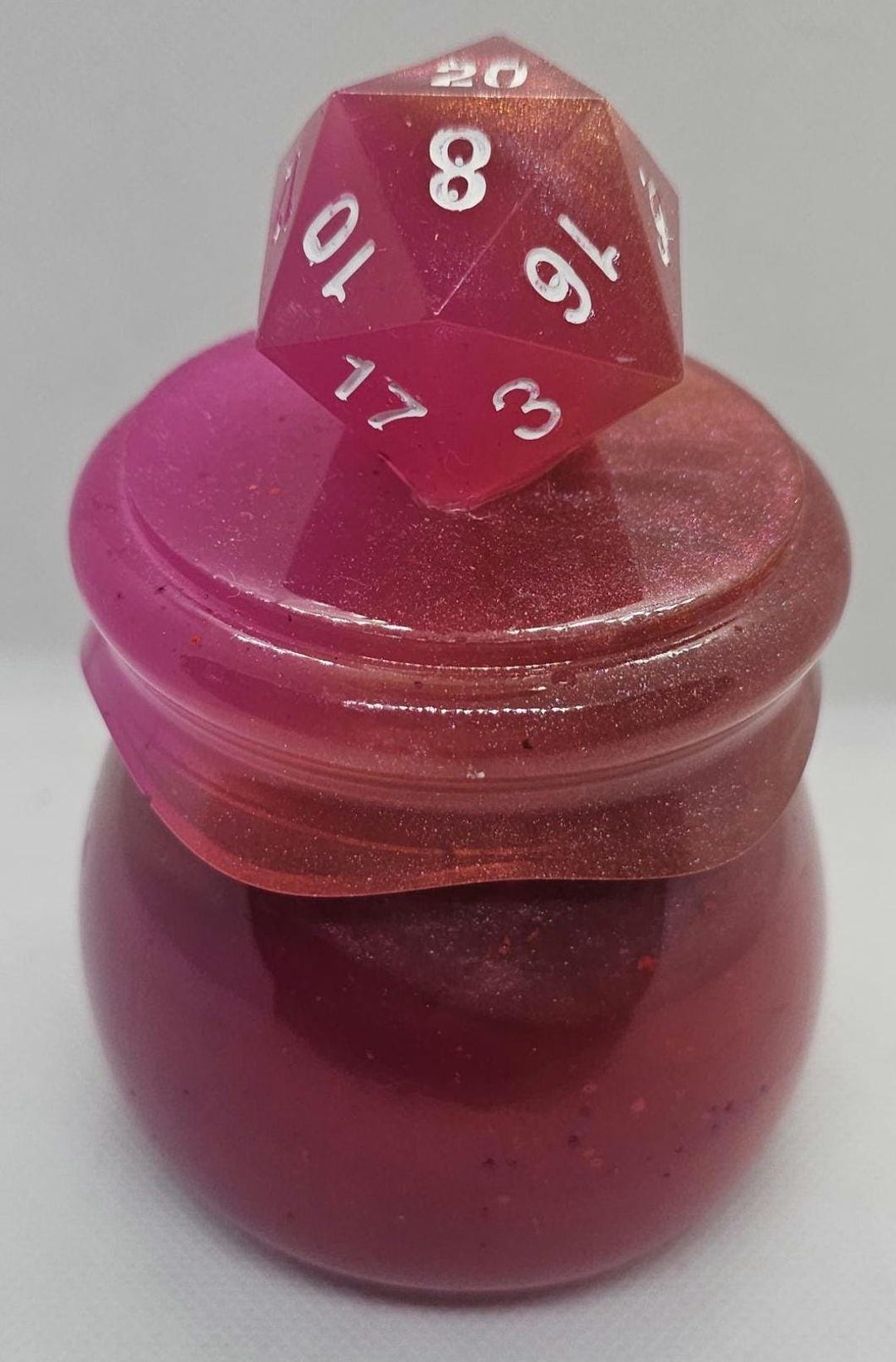Resin Dice Keeper Jar: Pink D20 Dice Set - Etsy