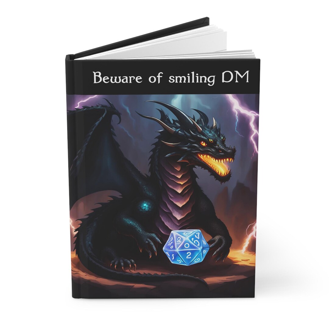 Dnd Hardcover Journal: Dragon With D20, Lined Pages - RPG Gaming Diary ...