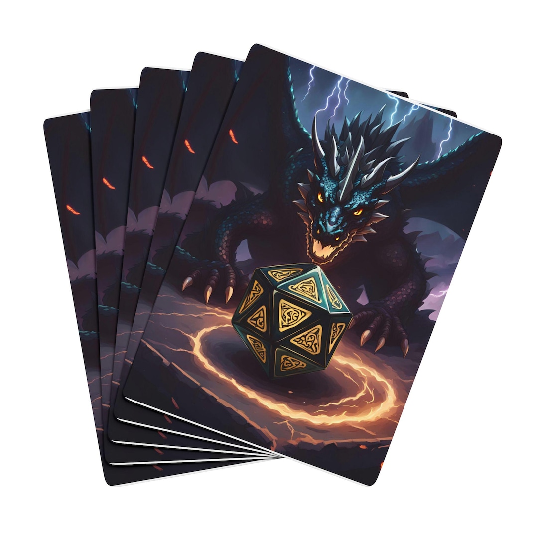 Dragon D20 Poker Cards: Dungeons and Dragons Fantasy Deck - Etsy