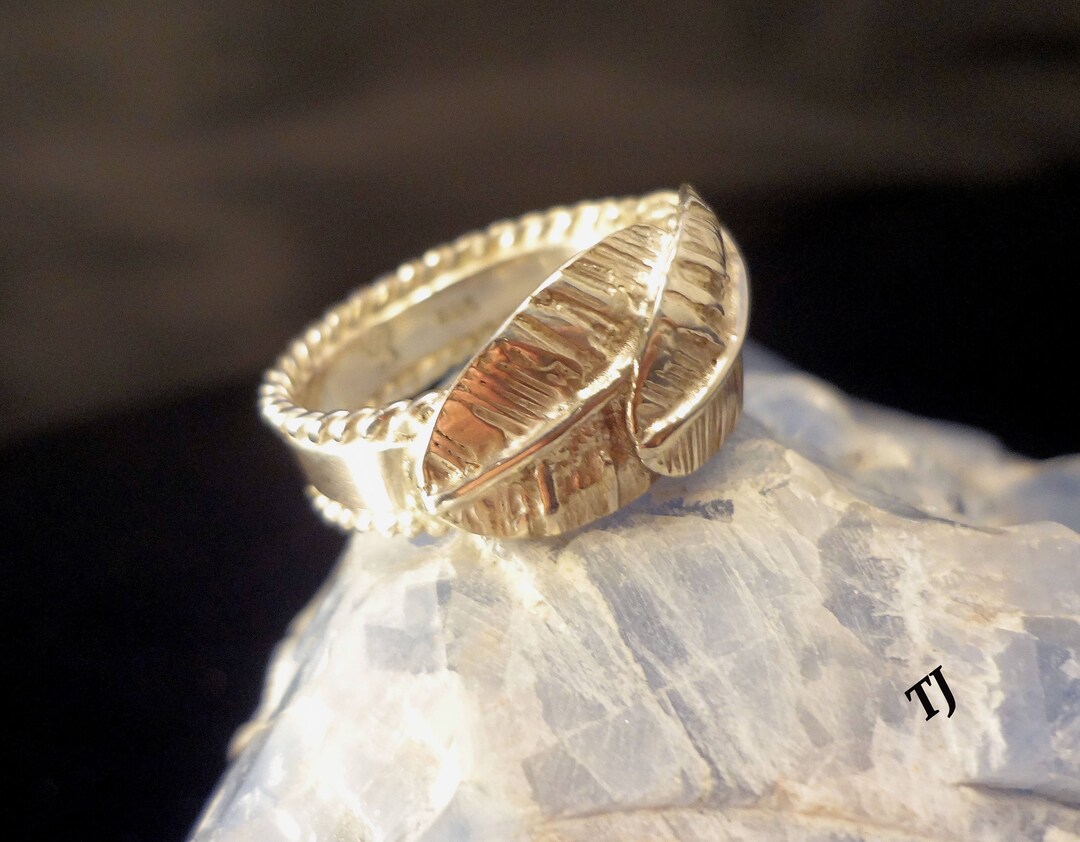 Native American Feather Band, Wedding Commitment Ring, Handmade ...