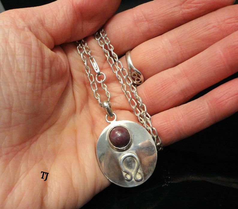 Leo Ruby Zodiac Necklace Handmade Solid Sterling Silver - Etsy