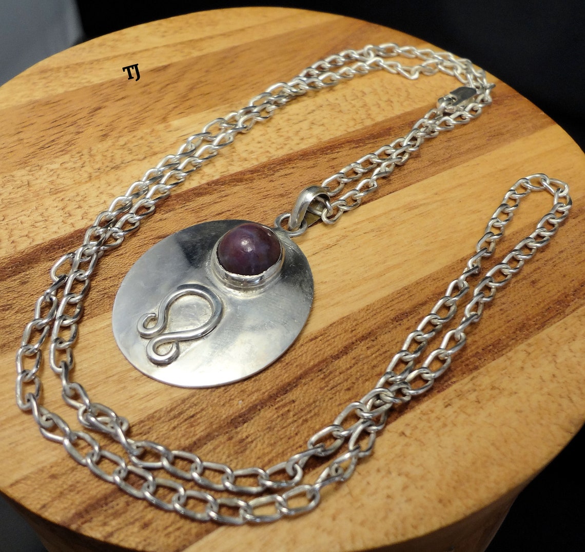 Leo Ruby Zodiac Necklace Handmade Solid Sterling Silver - Etsy