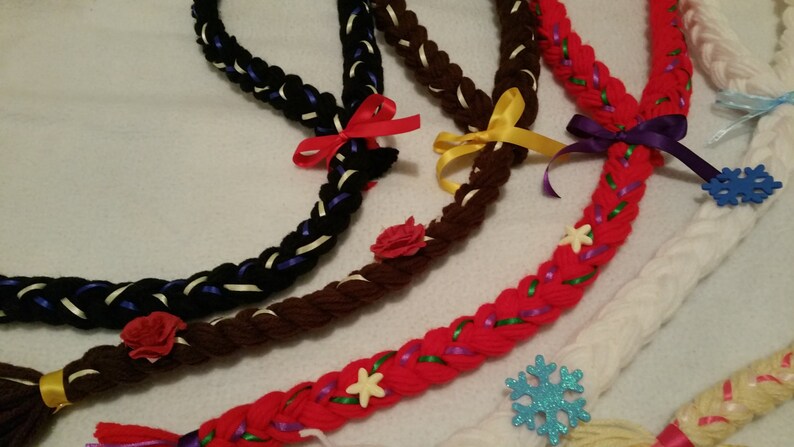 Disney Inspired Princess Braid Pack! Adjustable Yarn Hair Wig Costume ...