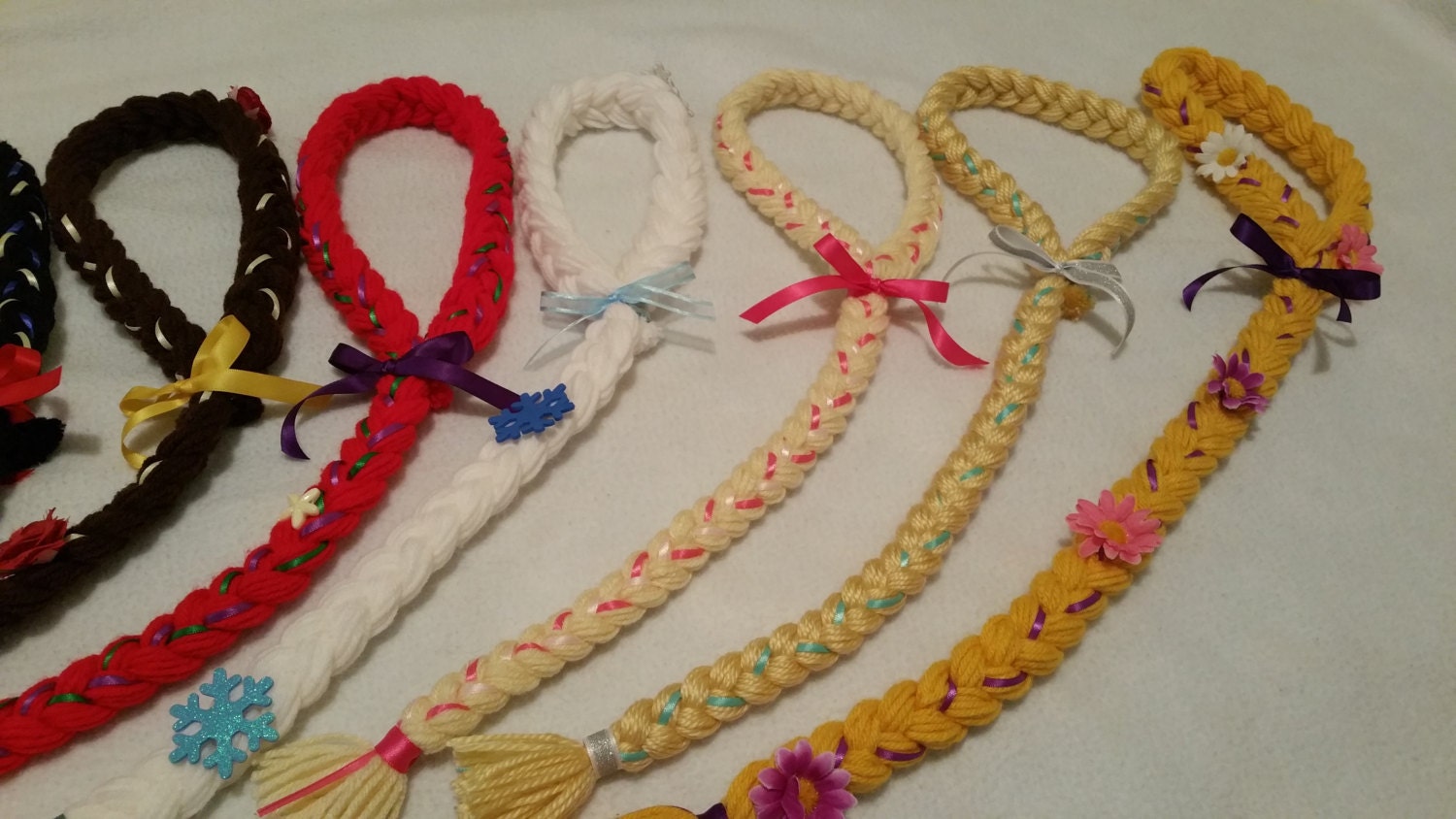 Disney Inspired Princess Braid Pack! Adjustable Yarn Hair Wig Costume ...