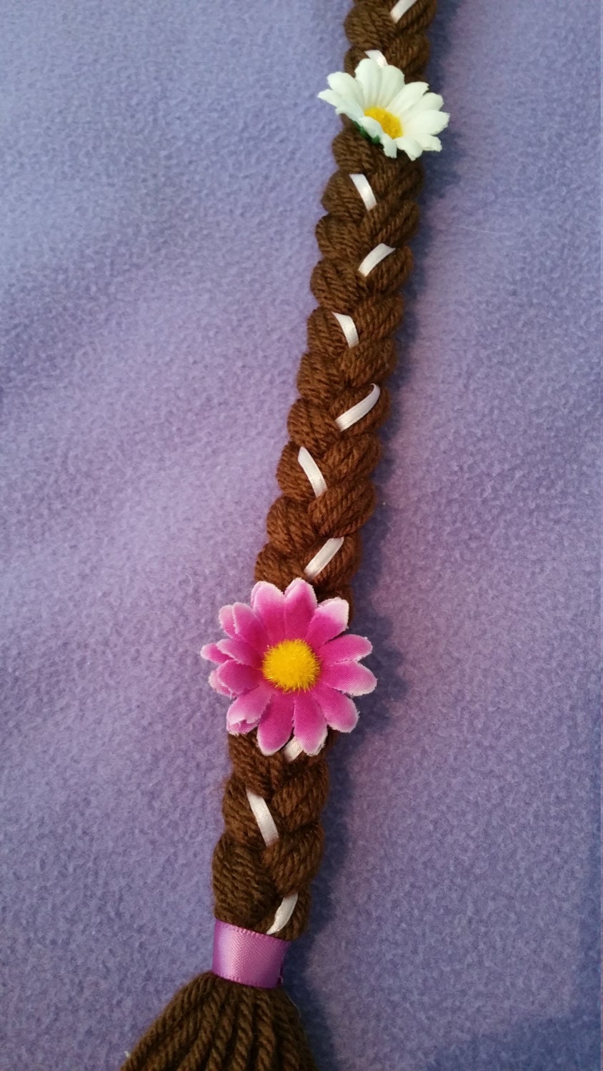 Disney Inspired Tangled Rapunzel Brown Braid Adjustable Yarn Hair Wig ...