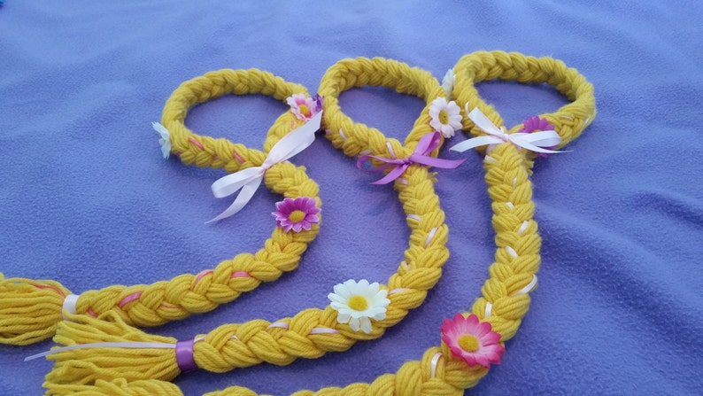 Disney Inspired Tangled Rapunzel Braid Adjustable Yarn Hair Wig Costume ...