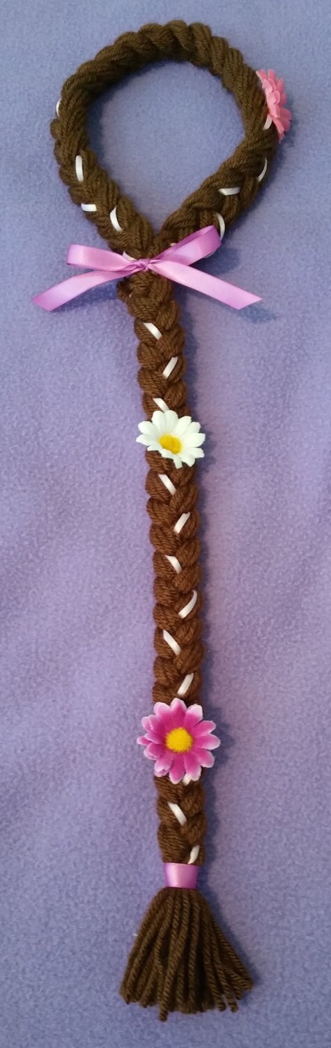 Disney Inspired Tangled Rapunzel Brown Braid Adjustable Yarn Hair Wig ...