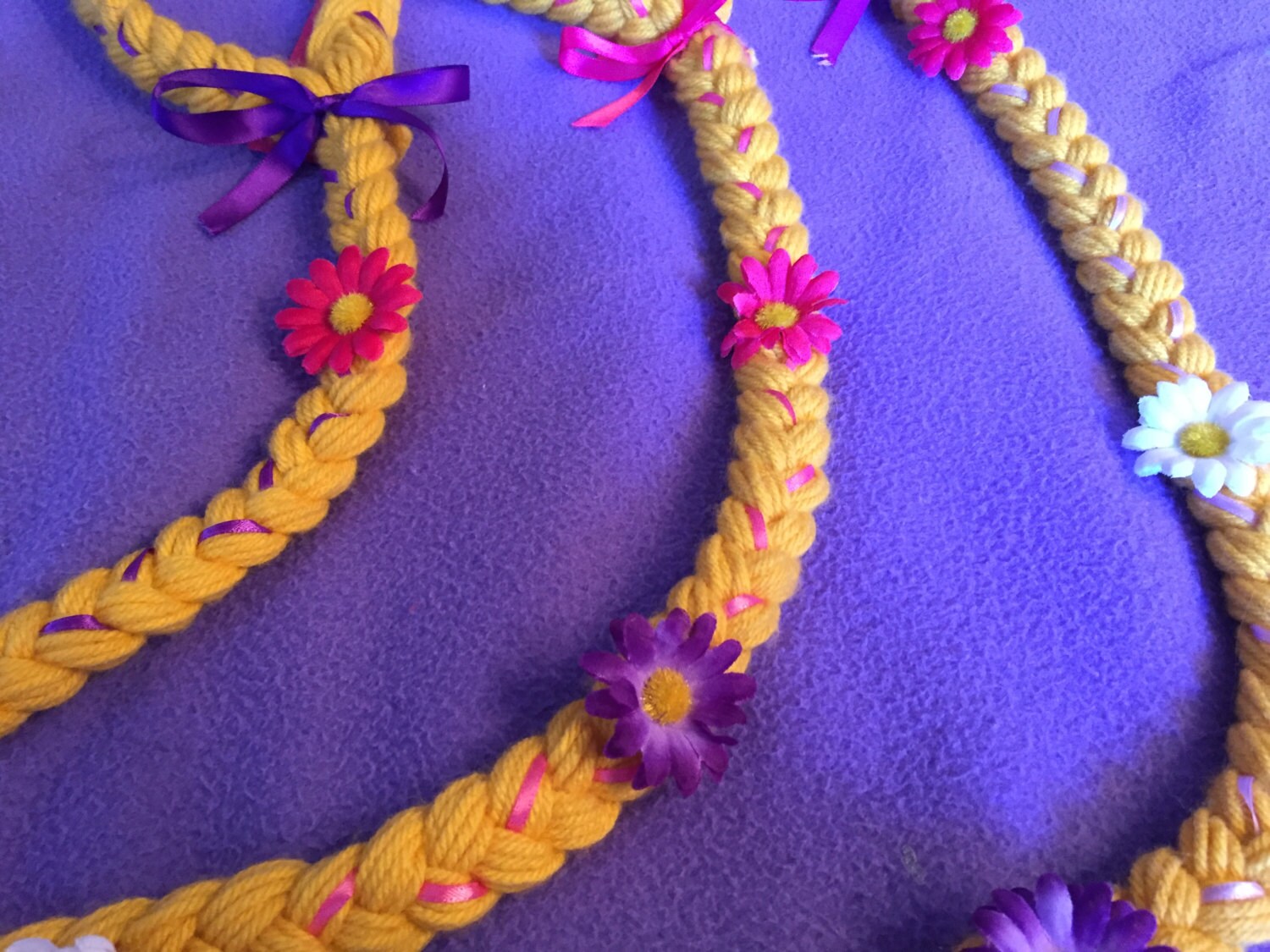 Disney Inspired Tangled Rapunzel Braid Adjustable Yarn Hair Wig Costume ...