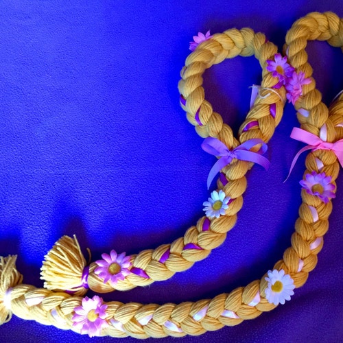 Disney Inspired Tangled Rapunzel Braid Adjustable Yarn Hair - Etsy