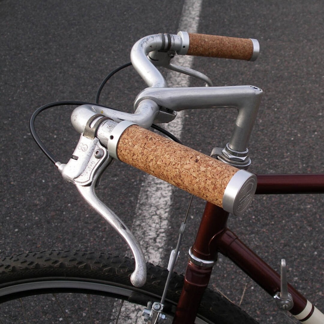 Lock on Cork Grips - Natural Cork Cnc Caps Comfortable Touring Urban ...
