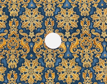 Gold damask fabric | Etsy