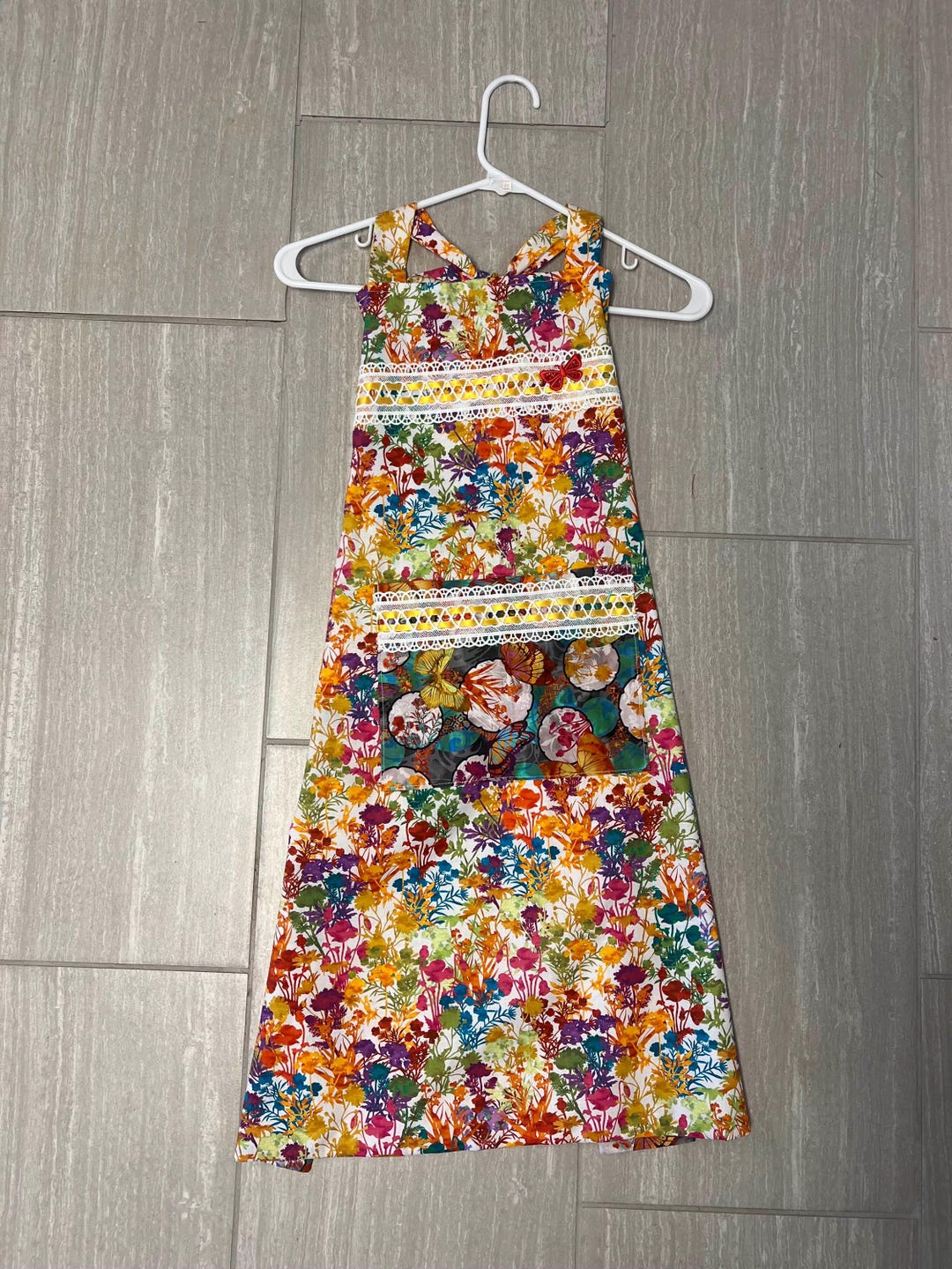 Handmade Vibrant Floral Apron, Colorful Botanical Garden Print, Spring ...
