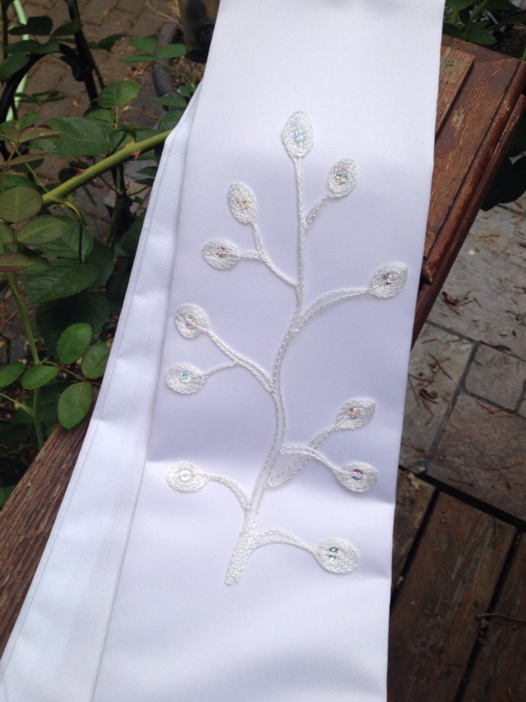 Clergy Stole- Reversible White Stole With a Unique Tree Design! Pastor ...