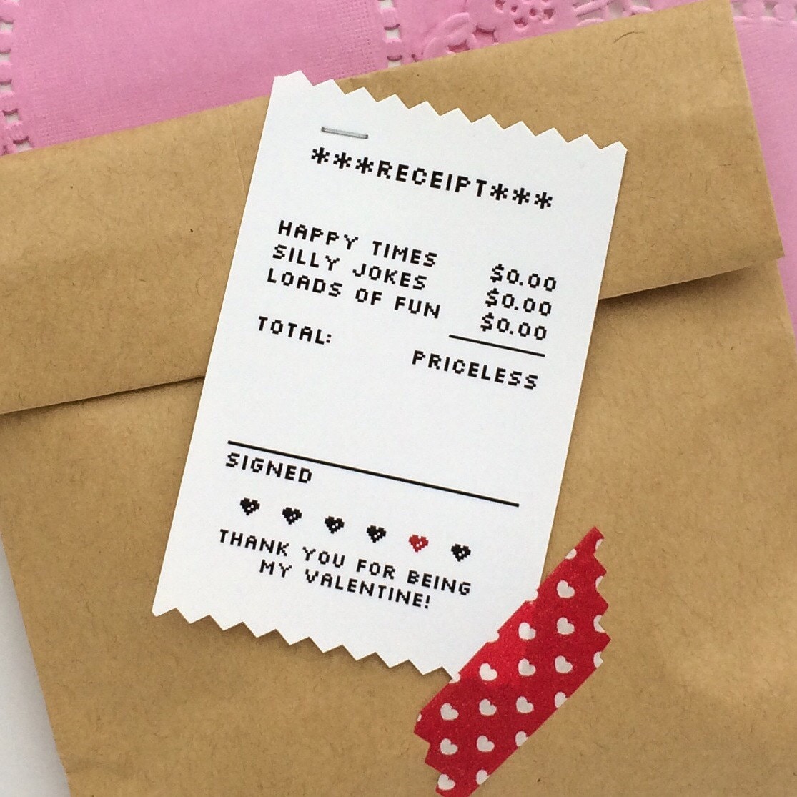 Valentine's Day Receipt Classroom Party Favor Treat Bag Tag INSTANT ...