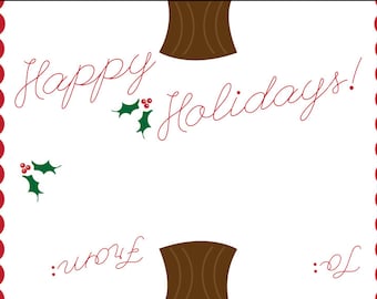 Merry Christmas Tree Holiday Party Candy Favor Bag Gift Tag Printable ...