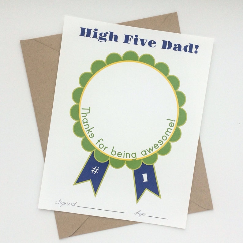 Father's Day Card Keepsake Certificate High Five INSTANT DOWNLOAD - Etsy