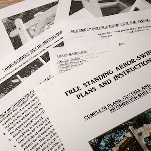 ARBOR/SWING PLANS: Digital File Containing Photos, Materials List ...