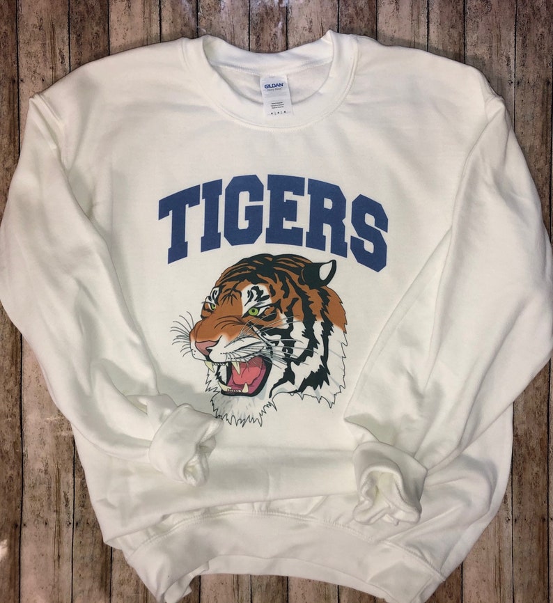 Tigers Sweatshirt Custom Team Mascot Pullover Sweatshirts | Etsy