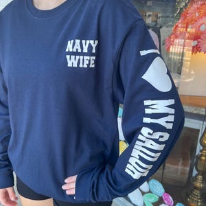 CUSTOM Navy Wife, Girlfriend, Sister, Mom, Daughter, Long Sleeve T ...