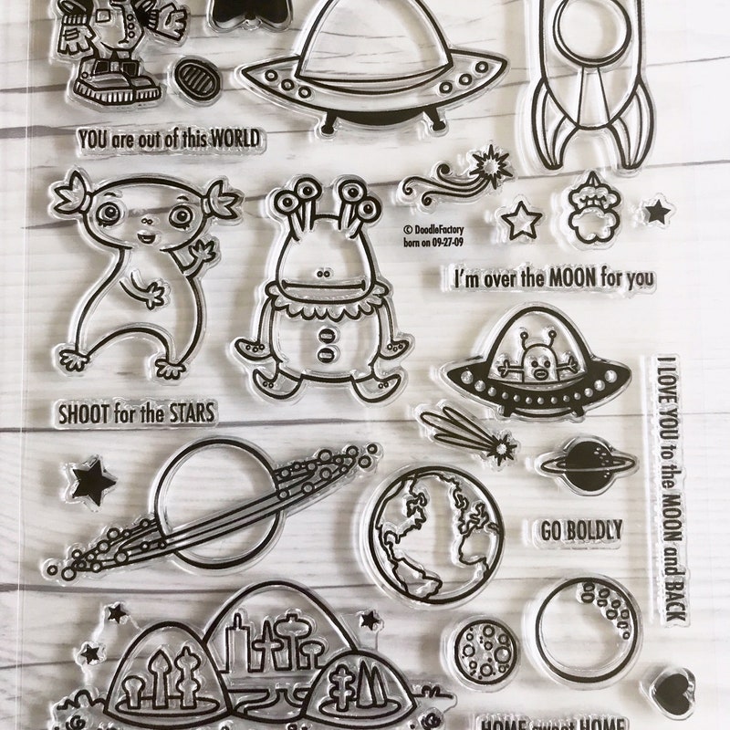 Planet Rubber Stamp - Etsy