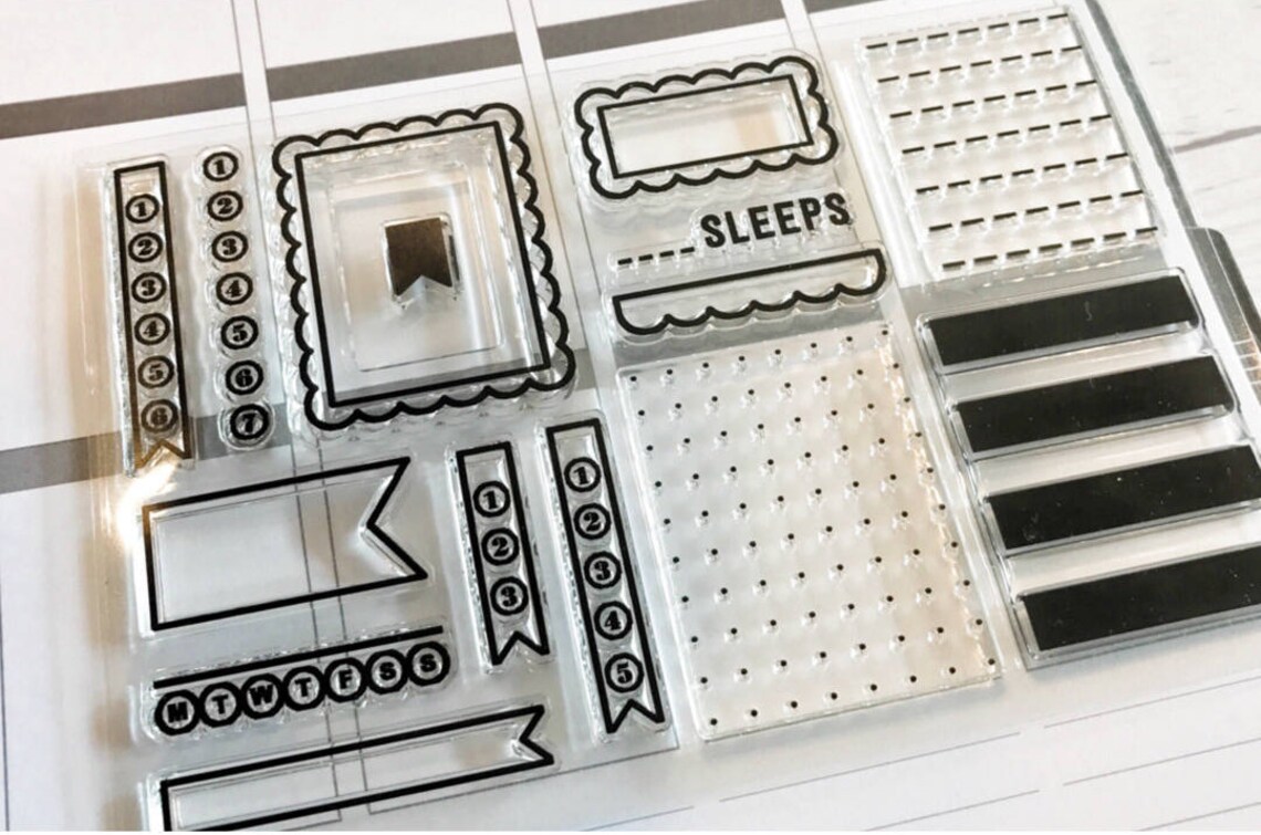 Planner Stamp Sets Planner Icons Planner Label Stamps - Etsy