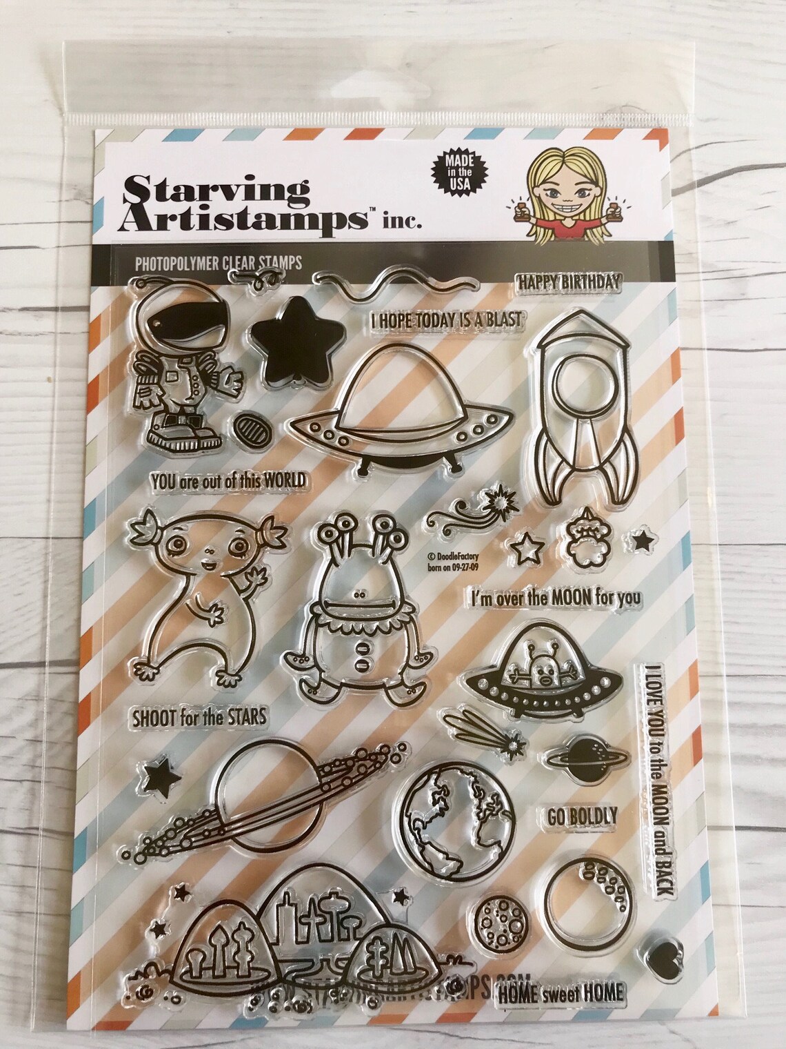 Planet stamps robot stamps alien stamps UFO stamps | Etsy