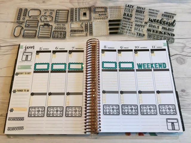 Planner stamps planner label stamps planner half box full | Etsy