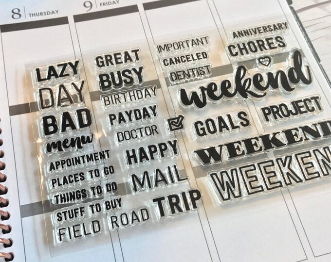 Planner Stamps, Planner Label Stamps, Habbit Tracker, Planner Half Box ...